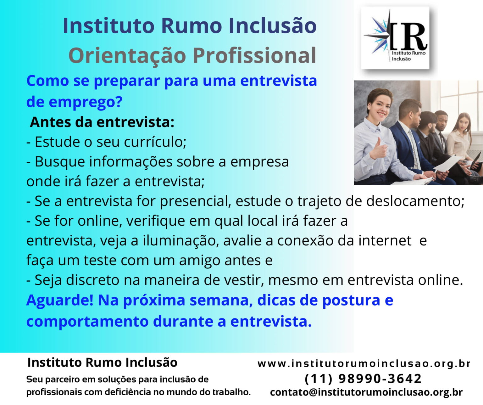 Instituto Rumo Inclusão – Orientação Profissional – Como se preparar ...
